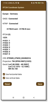 4.3.1 Creating a coordinate system from RTCM messages